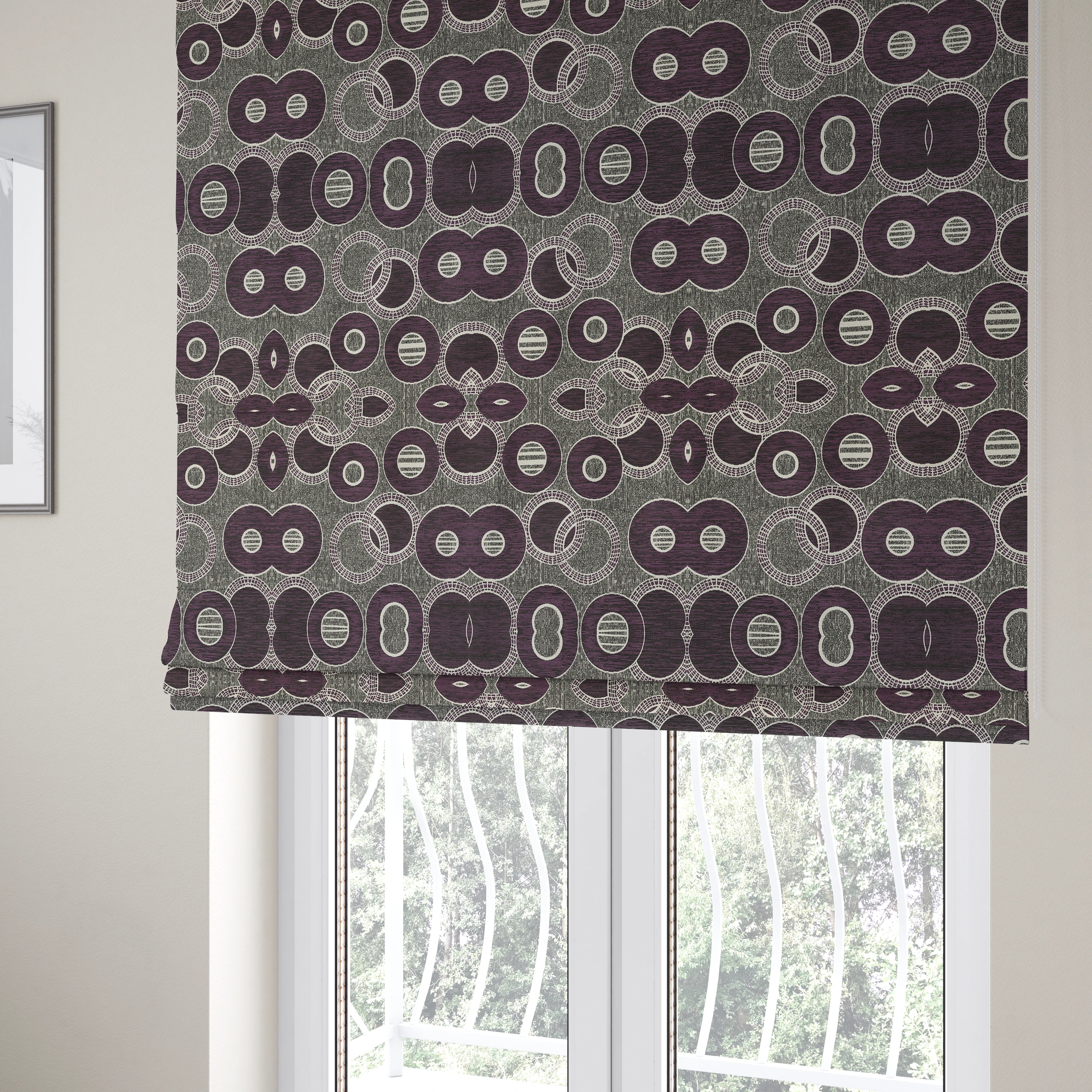 Solitaire Collection Soft Chenille Circular Pattern Purple Colour ...