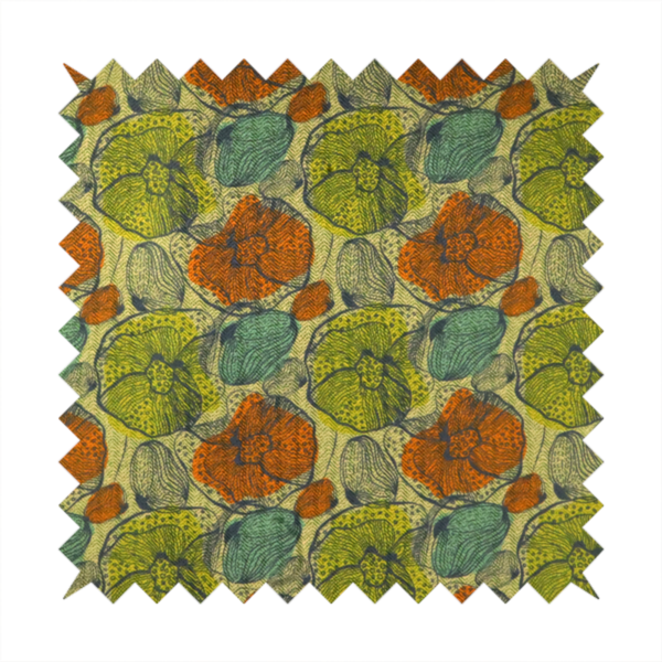Earthy Pop Art Flower Upholstery Fabric DP-160 – Yorkshire Fabric Shop