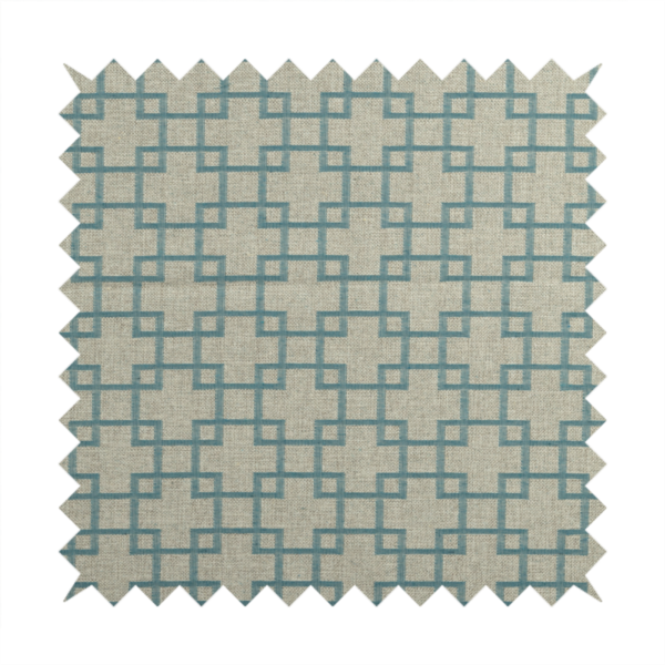Aatifa Cubis Geometric Pattern Blue Upholstery Fabric CTR-2548 ...