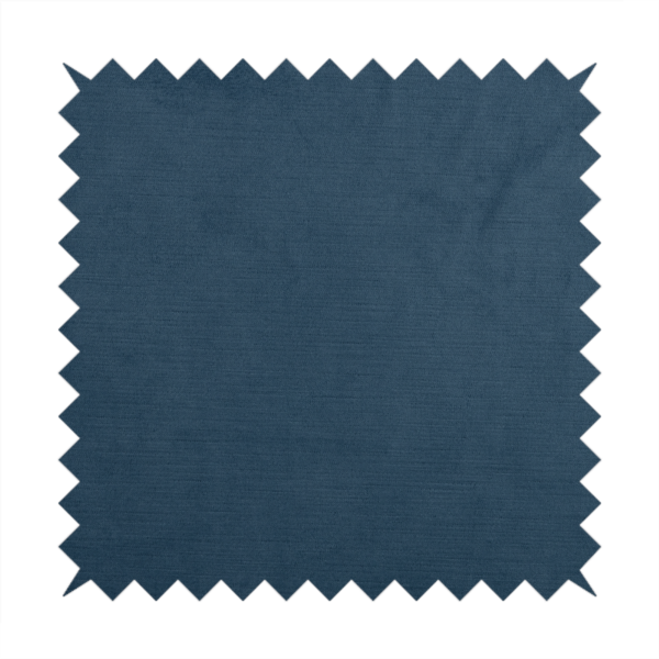 Atlantic Ribbed Textured Plain Cotton Feel Velvet Blue Upholstery Fabr ...