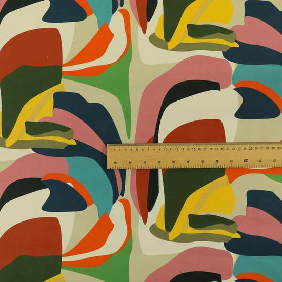 Freedom Printed Velvet Fabric Modern Full Colourful Artistic Pattern U ...