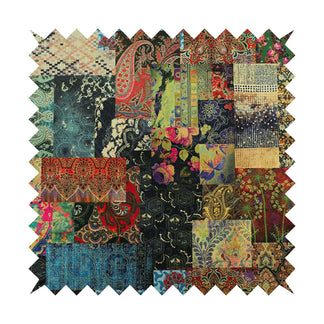 Freedom Printed Velvet Fabric Collection Wonderland Patchwork Pattern – Yorkshire Fabric Shop