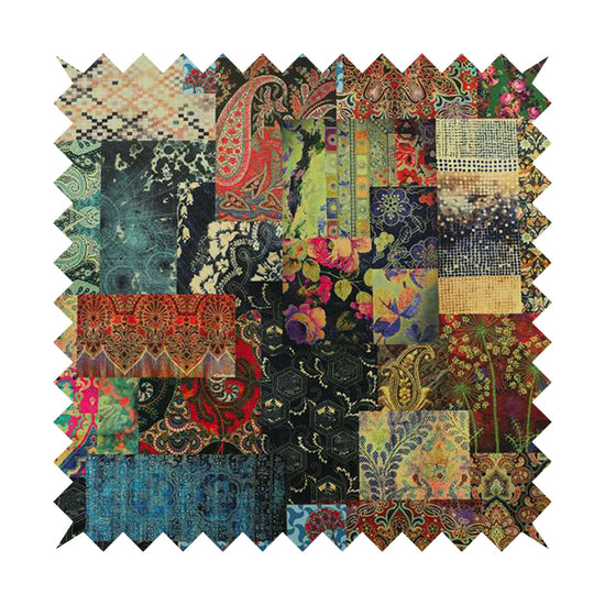 Freedom Printed Velvet Fabric Collection Wonderland Patchwork Pattern – Yorkshire Fabric Shop