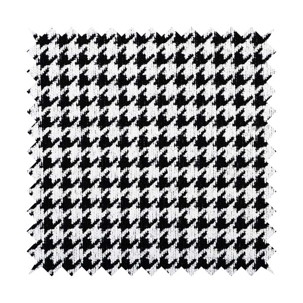 Black White Checked Dog Tooth Pattern Soft Chenille Upholstery Fabric ...