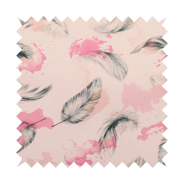 Saleem Printed Velvet Leaf Pattern Velour Soft Velvet Pink Colour Upho ...